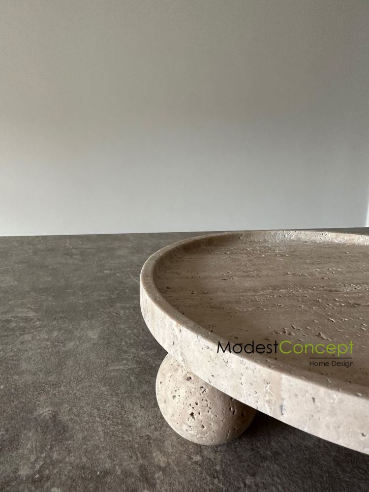 Modest Concept Travertine Round Tray Travertine Round Presentation ...