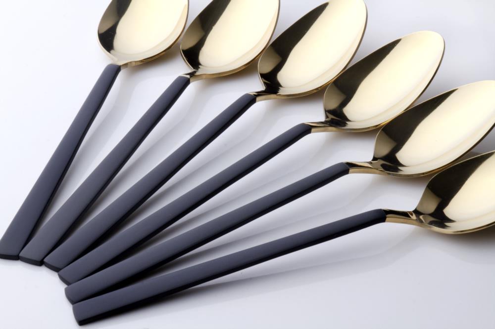 Alaca Titanyum&Slikon 12'Li Çay Kaşığı Takımı Siyah.